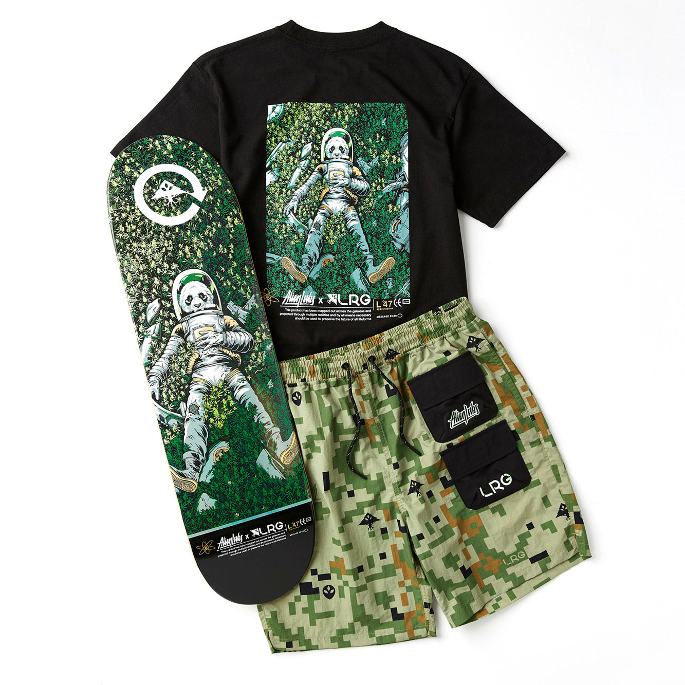 ALIEN LABS X LRG CHILL CRASH PANDA SKATE DECK - GREEN | LRG Clothing